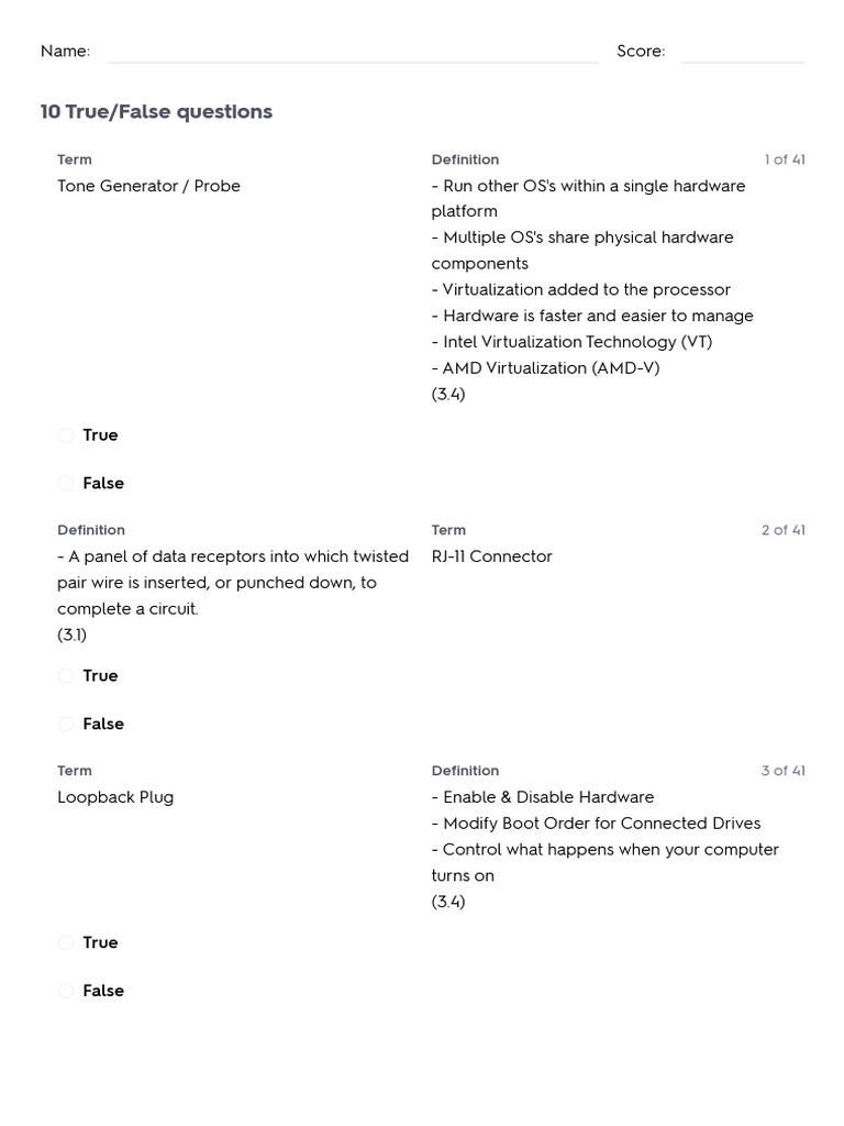 CompTIA A+ 220-1101 Core 1 Study Flashcards - Quizlet | PDF | Computer ...