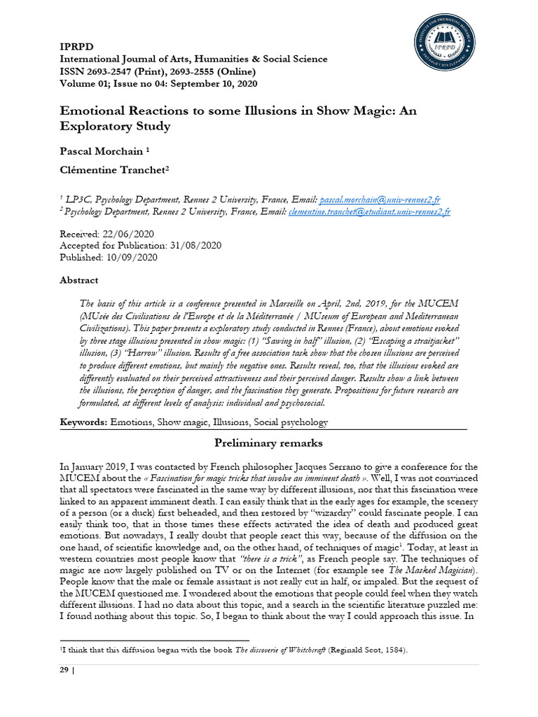 Emotional Reactions To Some Illusions | PDF | Magic (Illusion) | Emotions