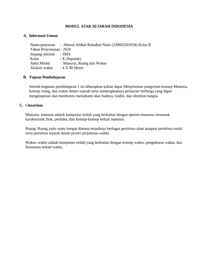Modul Ajar Ahmad Afdhal Bafadhal Nasir | PDF