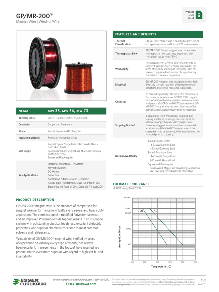 Essex Furukawa Datasheet GPMR 200 en | PDF | Insulator (Electricity) | Electrical Conductor