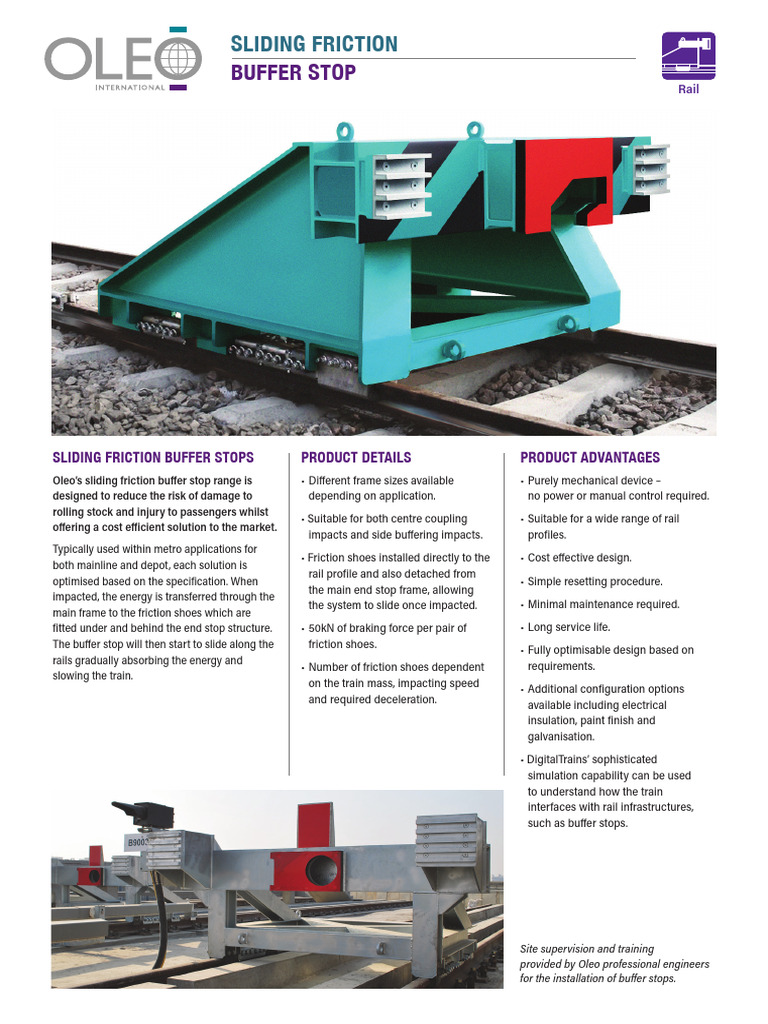 Oleo Buffer Stop Sliding Friction | PDF | Train | Brake