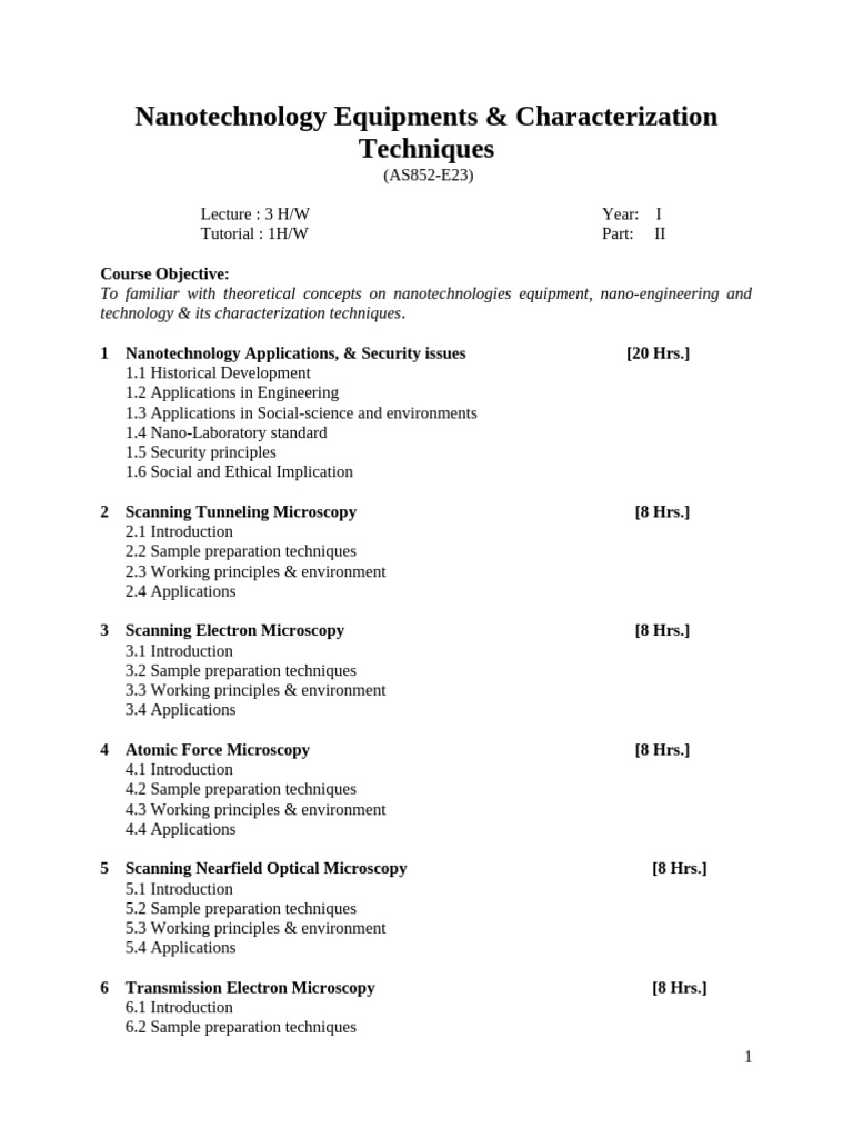 Nanotechnology Equipment & Techniques | PDF | Microscope | Nanotechnology