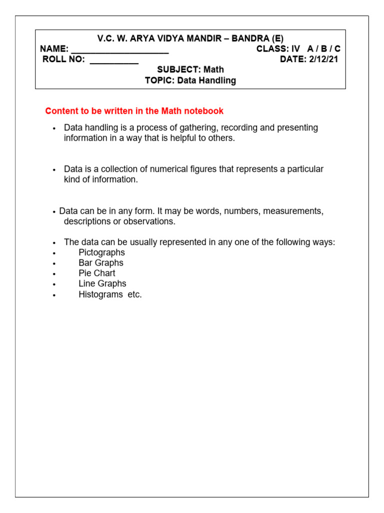 02.12.21 Math Data Handling | PDF