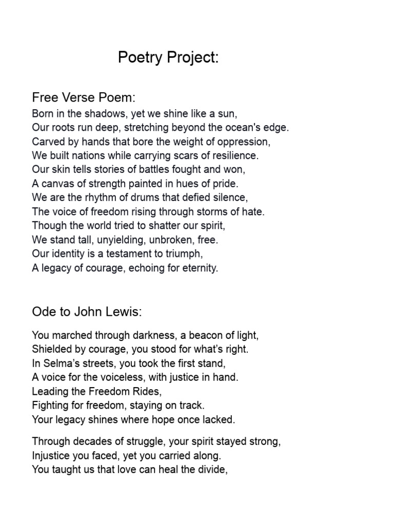 Free Verse & Ode Poetry Collection | PDF