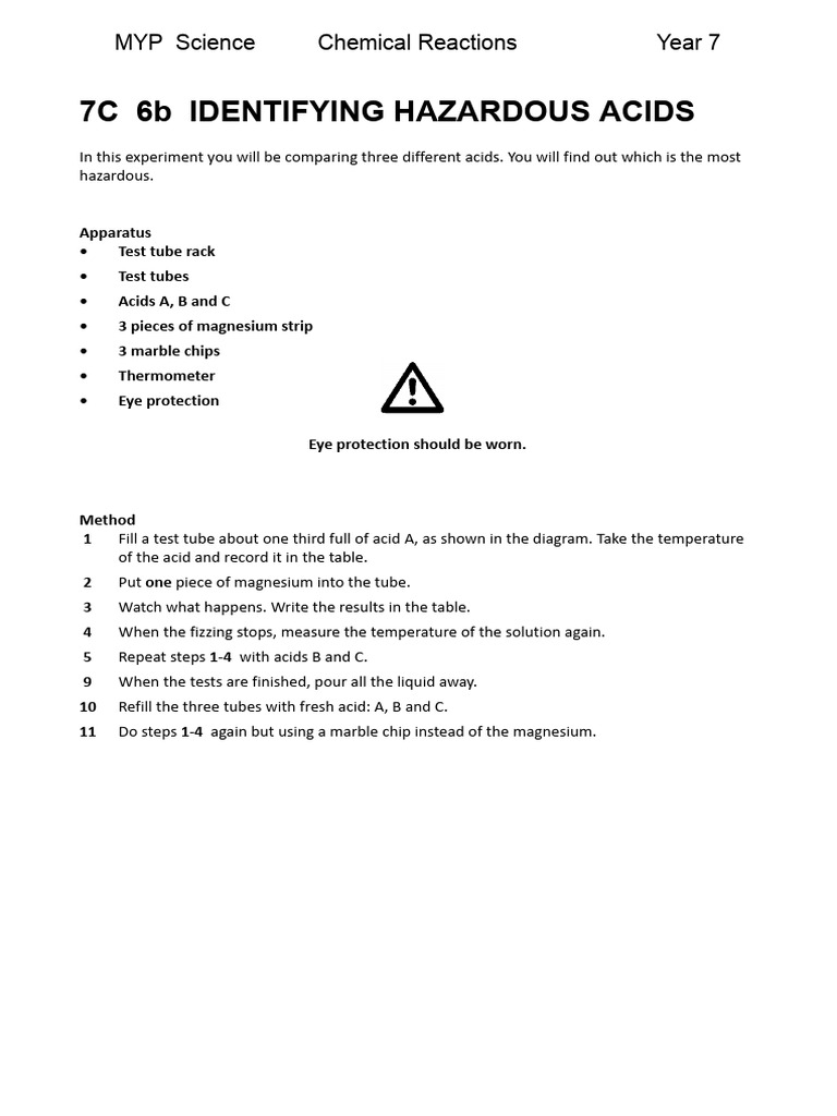 7C 6b Identifying Strong and Weak Acids | PDF