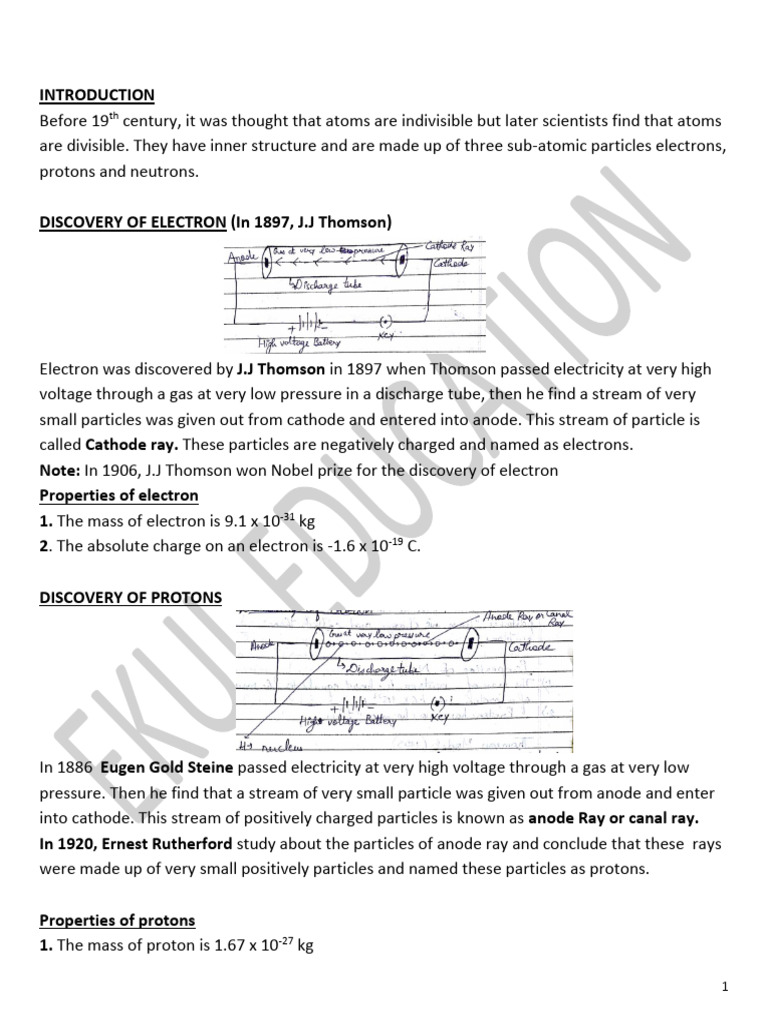Structure of Atom: Discoveries & Models | PDF | Atoms | Atomic Nucleus