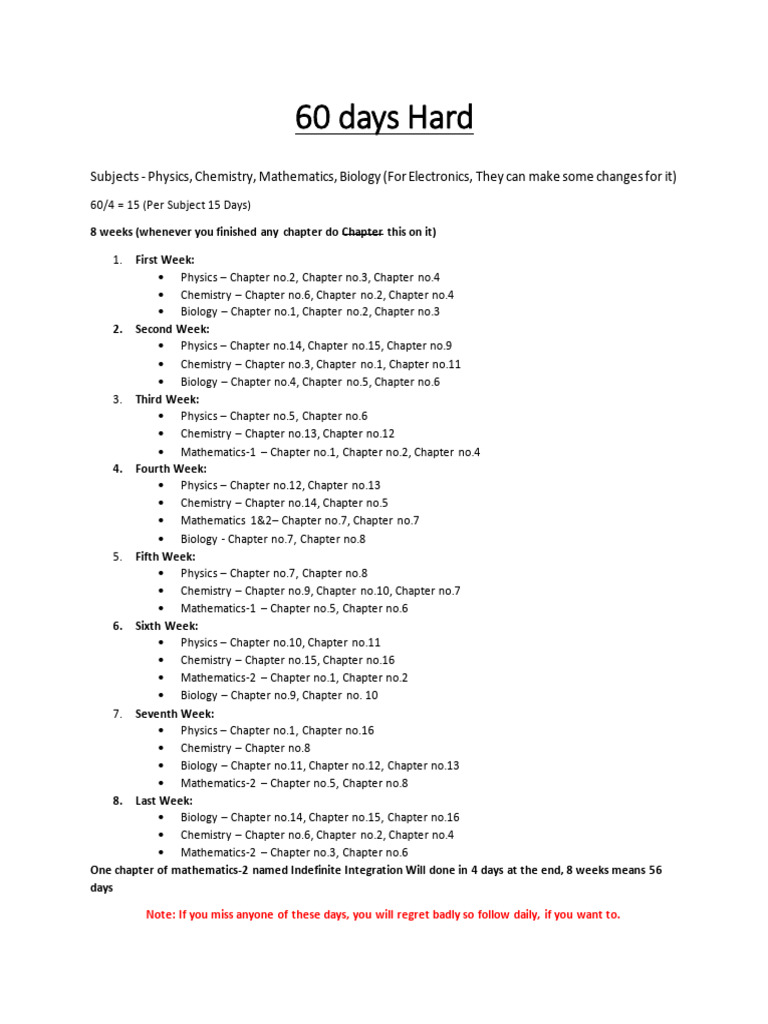 60-Day Science Study Plan | PDF