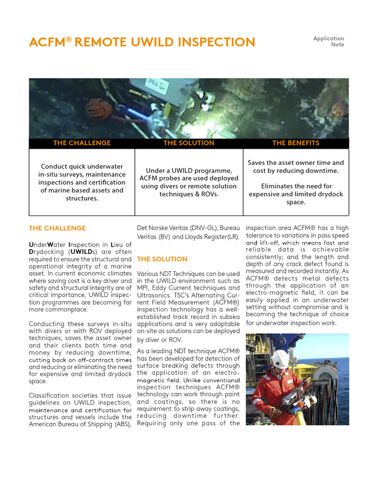 ACFM UWILD Inspections 01 | PDF | Nondestructive Testing