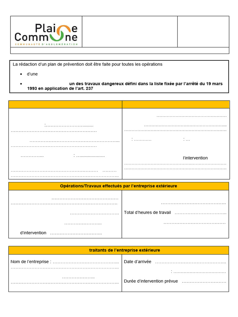 Plan de prévention pour prestataires externes | PDF | Ascenseur | Sécurité