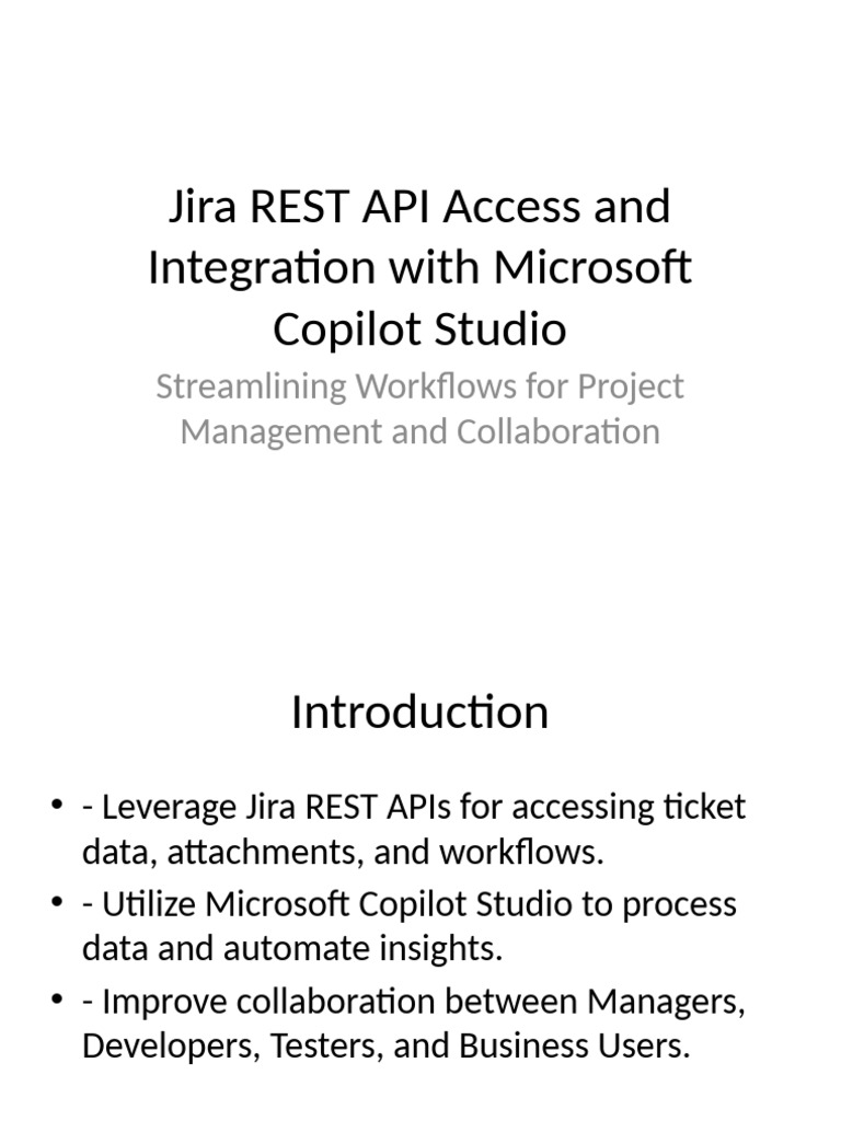 Jira REST API and Copilot Integration | PDF