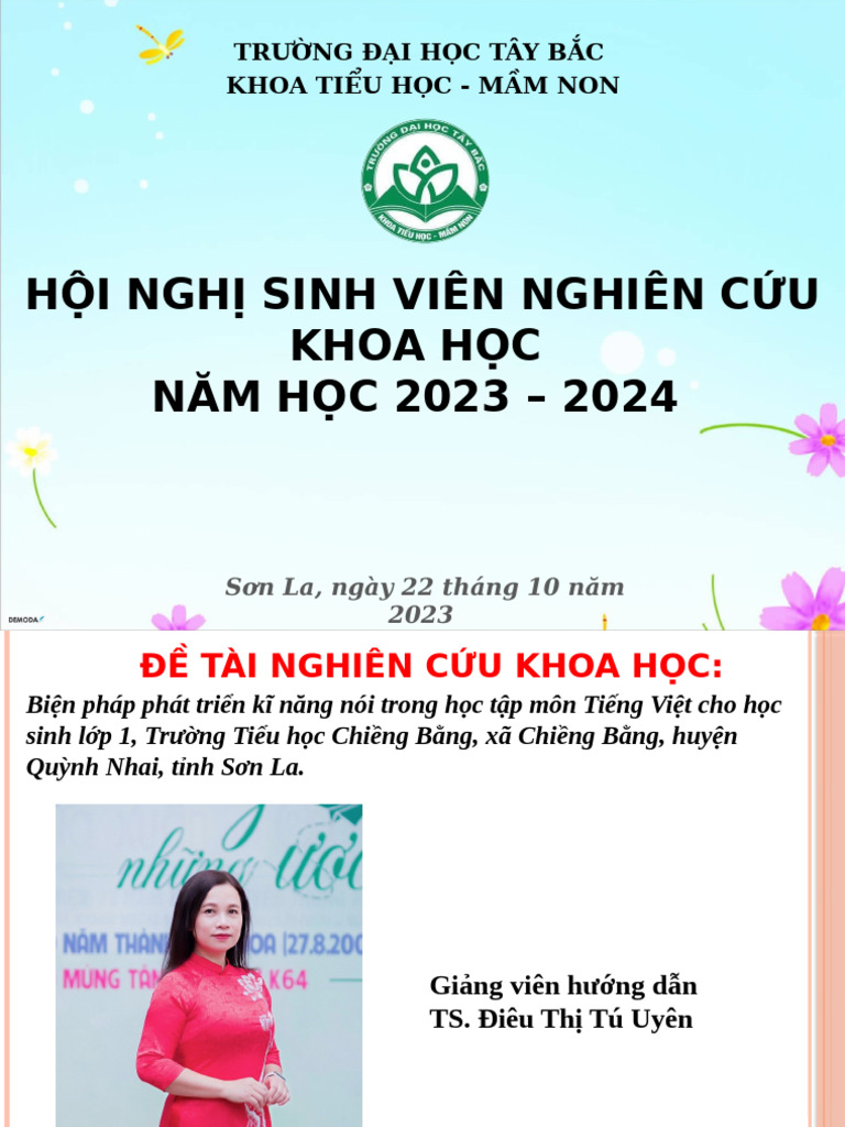 PP Báo cáo Hội nghị NCKH 2023 nhóm Tòng Thị Lan | PDF