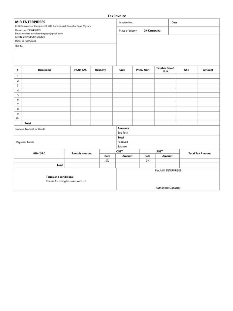 Sample GST Billing | PDF