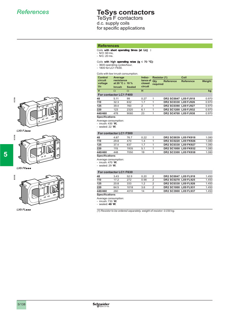 Schneider Contactor Catalogue PDF | PDF