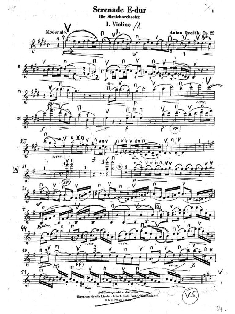 Dvorak Serenade - vl1 - Jousitukset | PDF