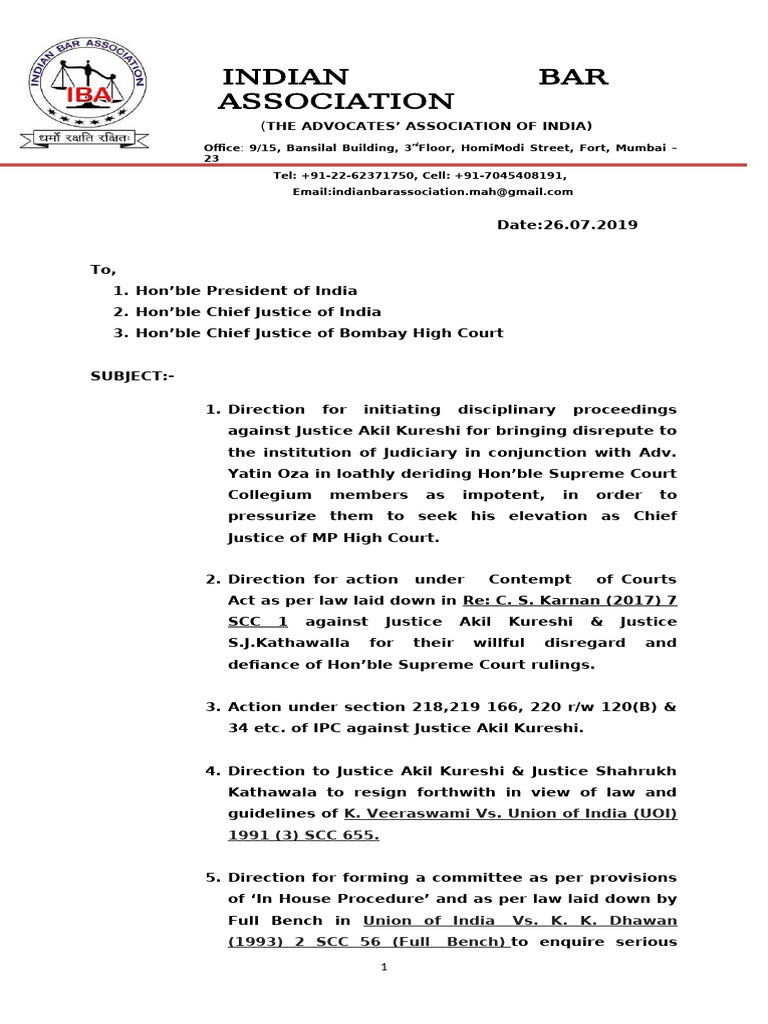 Upload Iba Against Justiceakil Kureshi & Justice S.J. Kathawala | PDF ...