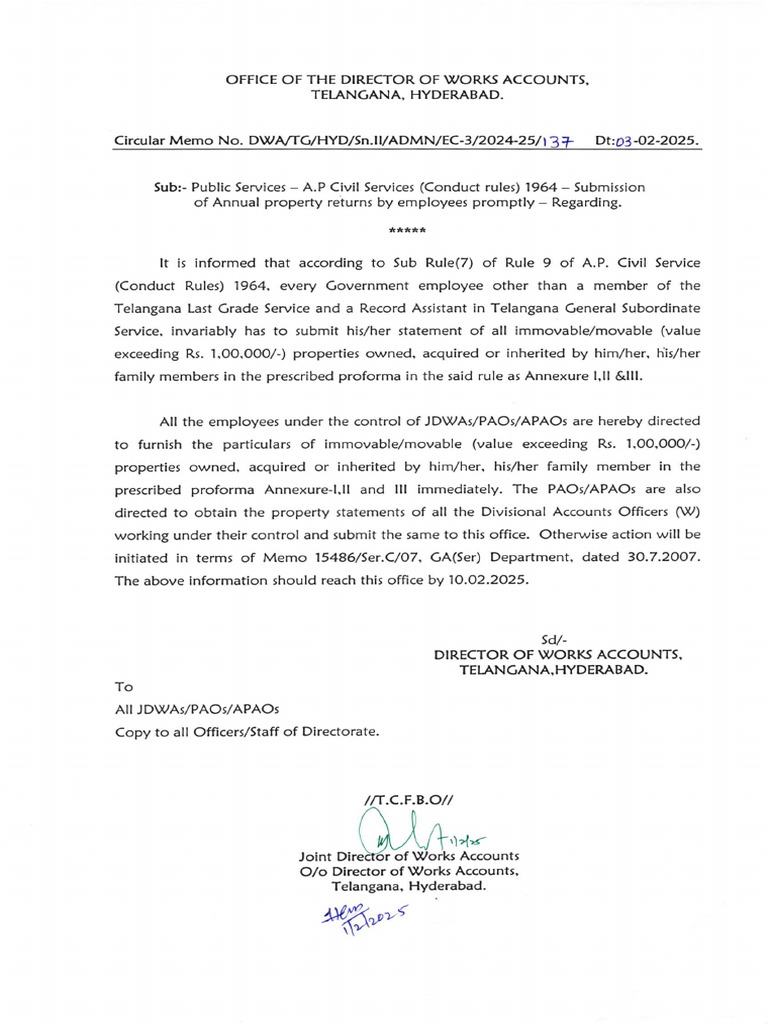 Circular Memo.no. 137 | PDF