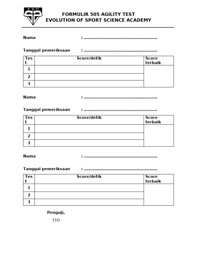 505 Agility Test | PDF