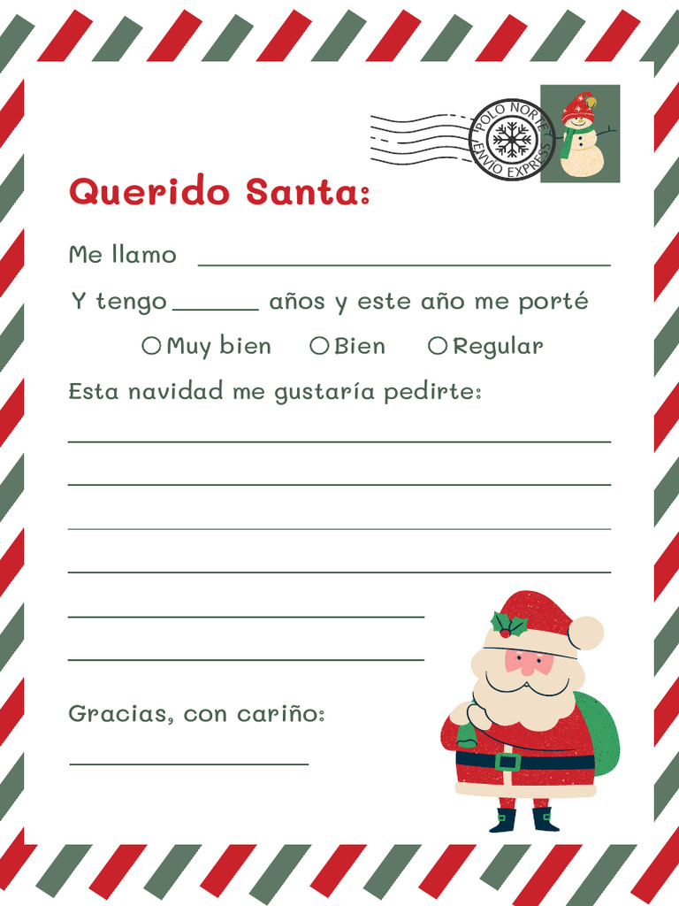 Carta a Santa: Envío Express Navidad | PDF