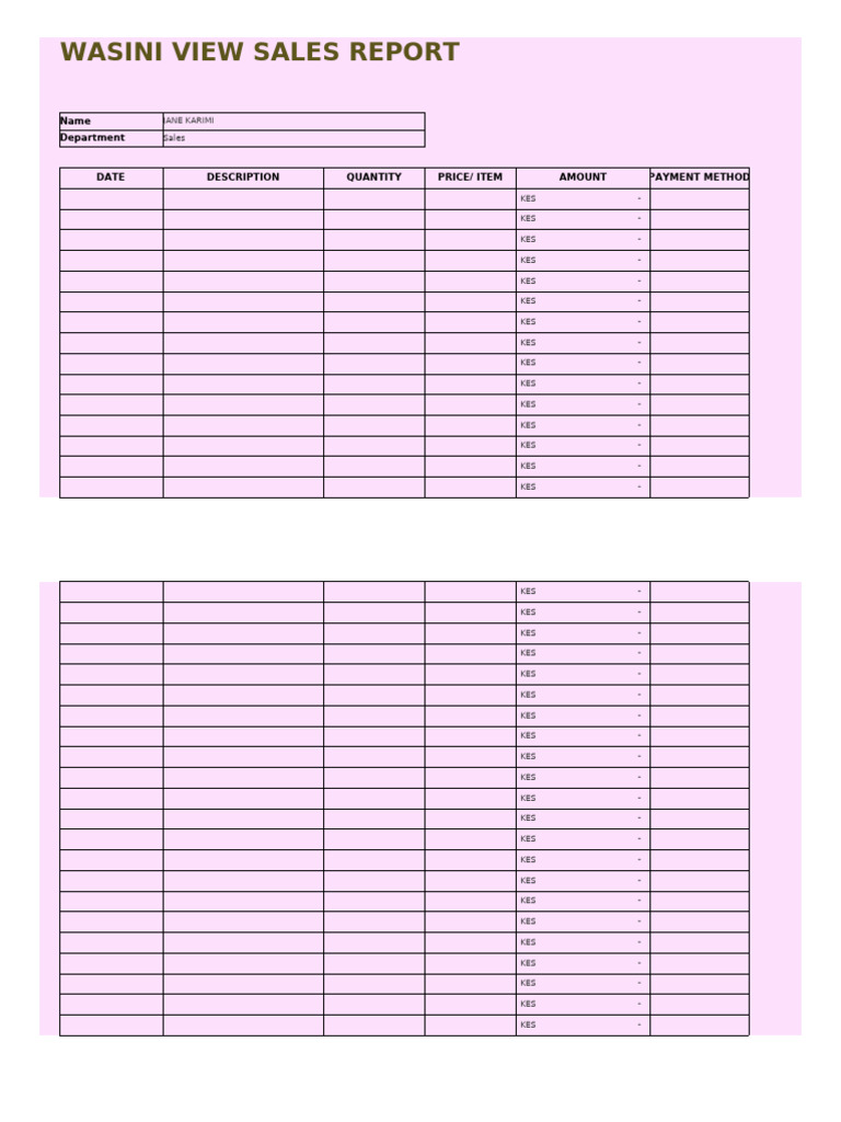 Wasini Sales Report at 2025 | PDF | Prices | Pricing