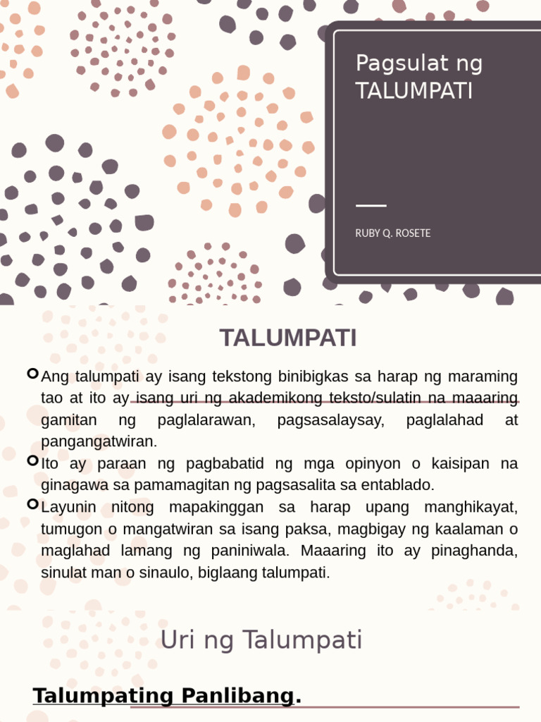 Module 6 Pagsulat NG Talumpati | PDF