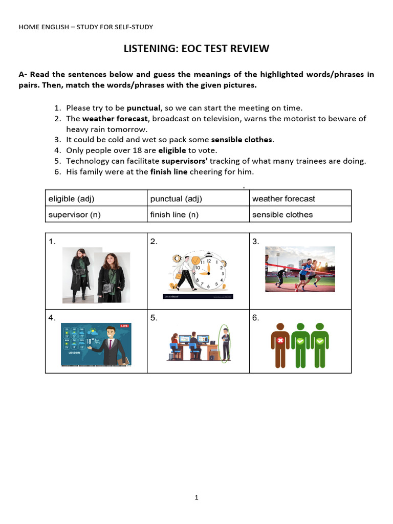 (2024) VOCAB Handout EOC LIS REVIEW | PDF