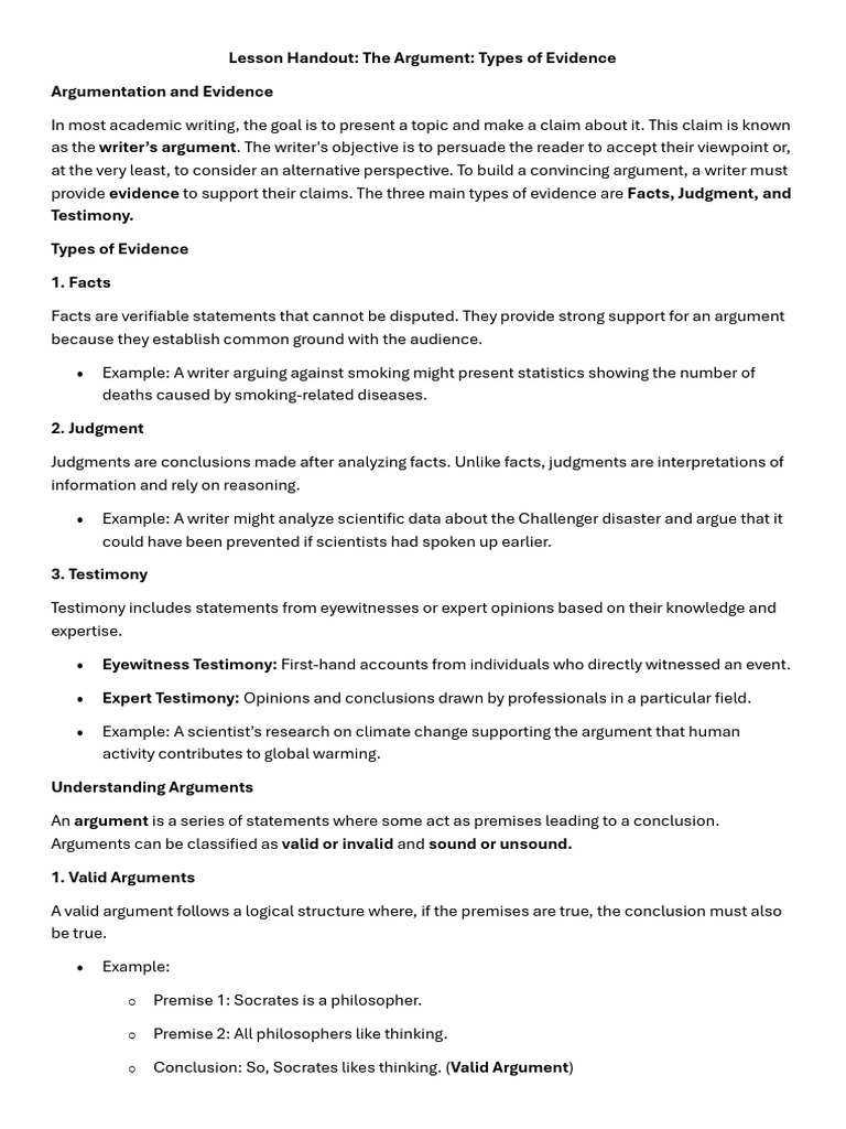 Handout Argument (1) | PDF | Argument | Logical Consequence