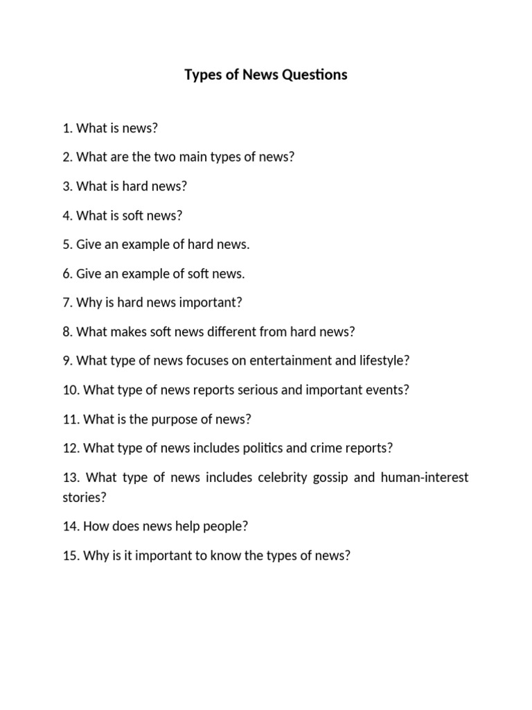 Types of News Questions-WPS Office | PDF