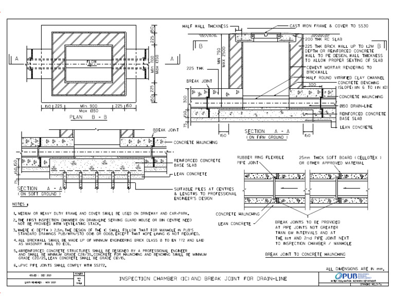 Inspection Chamber and Break Joint Details | PDF | Concrete | Composite ...