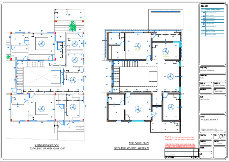 Ceiling Lights Points (Electricals) | PDF