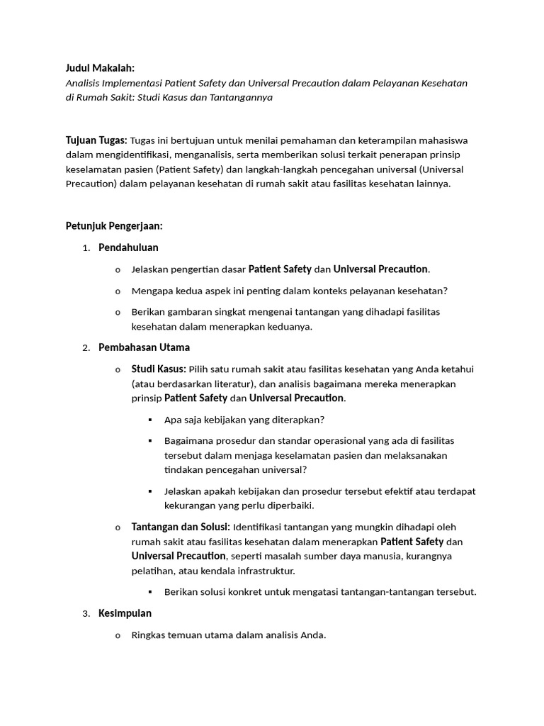 Patient Safety dan Universal Precaution di RS | PDF