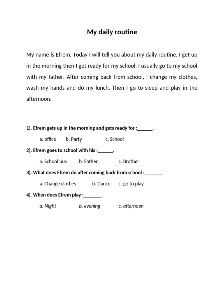 My Daily Routine | PDF