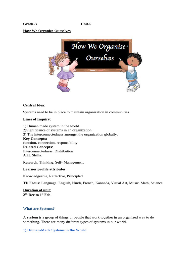 Grade-3 How We Organize Ourselves (Unit-5) 2024-25 | PDF | Vocabulary ...