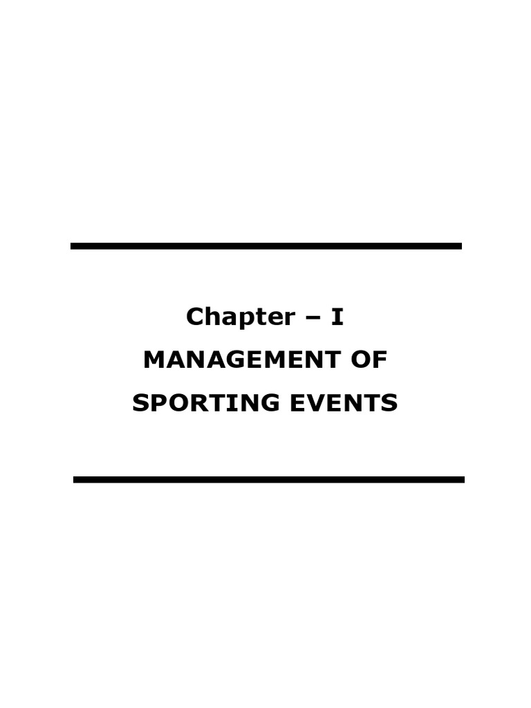 Sports Event Management Essentials | PDF | Tournament | Sports