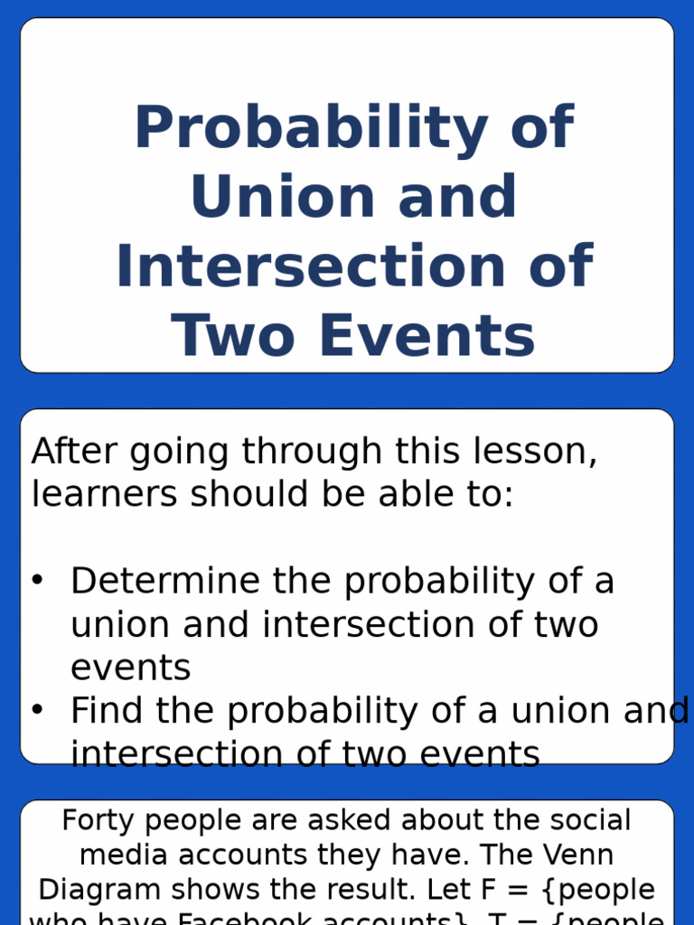 Probability-of-Union-and-Intersection-of-Two-Events | PDF | Conceptual Model | Infographics