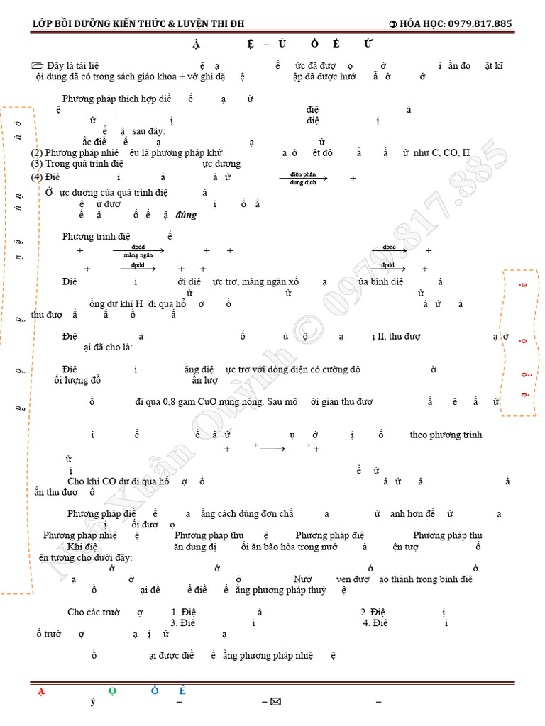 Trac Nghiem Dieu Che Kim Loai | PDF