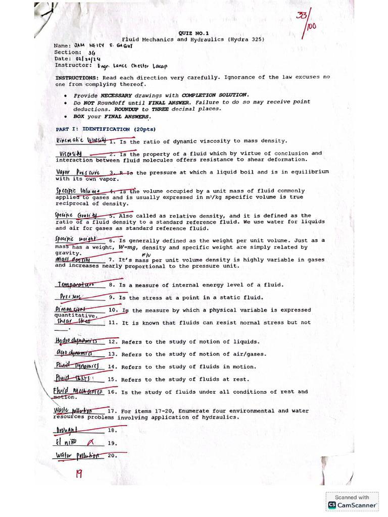 Quiz 1 - Hydra | PDF