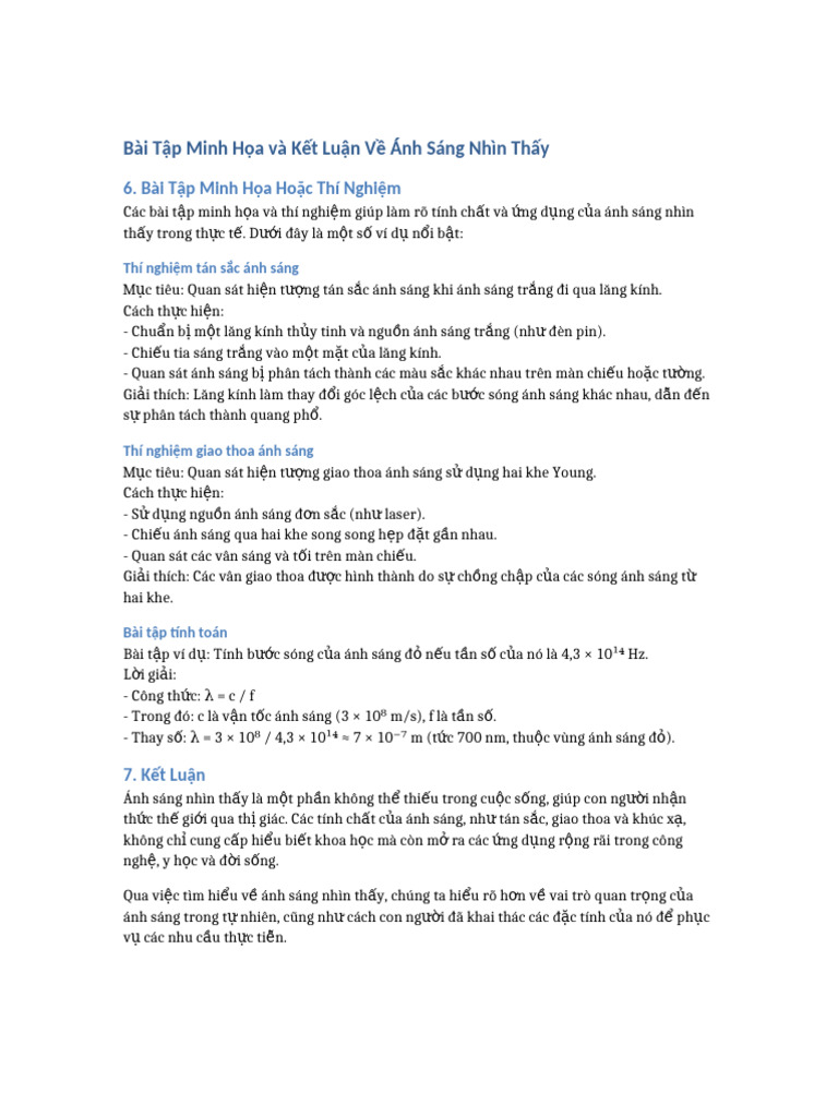 Bai Tap Minh Hoa Va Ket Luan | PDF