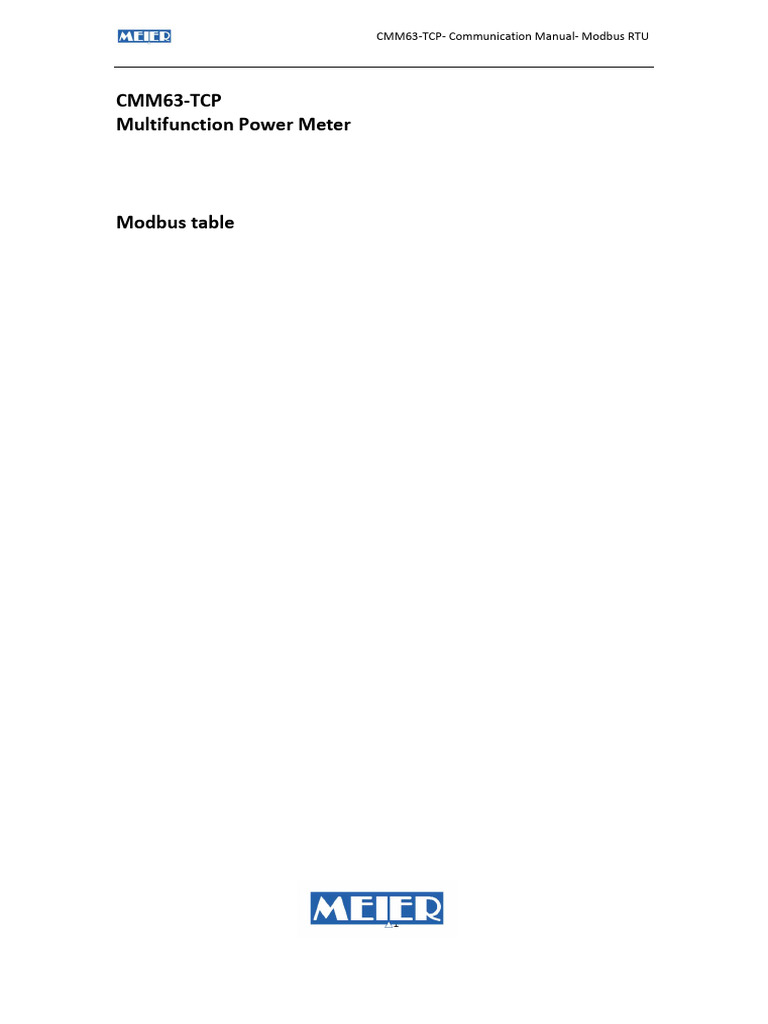 CMM63TCP_Modbus RTU_EN | PDF | Computing | Computer Engineering