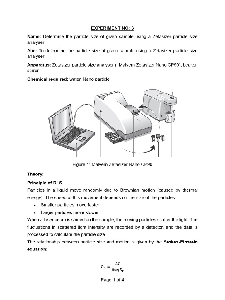 Particle Size Analysis Using Zetasizer | PDF | Physical Phenomena ...