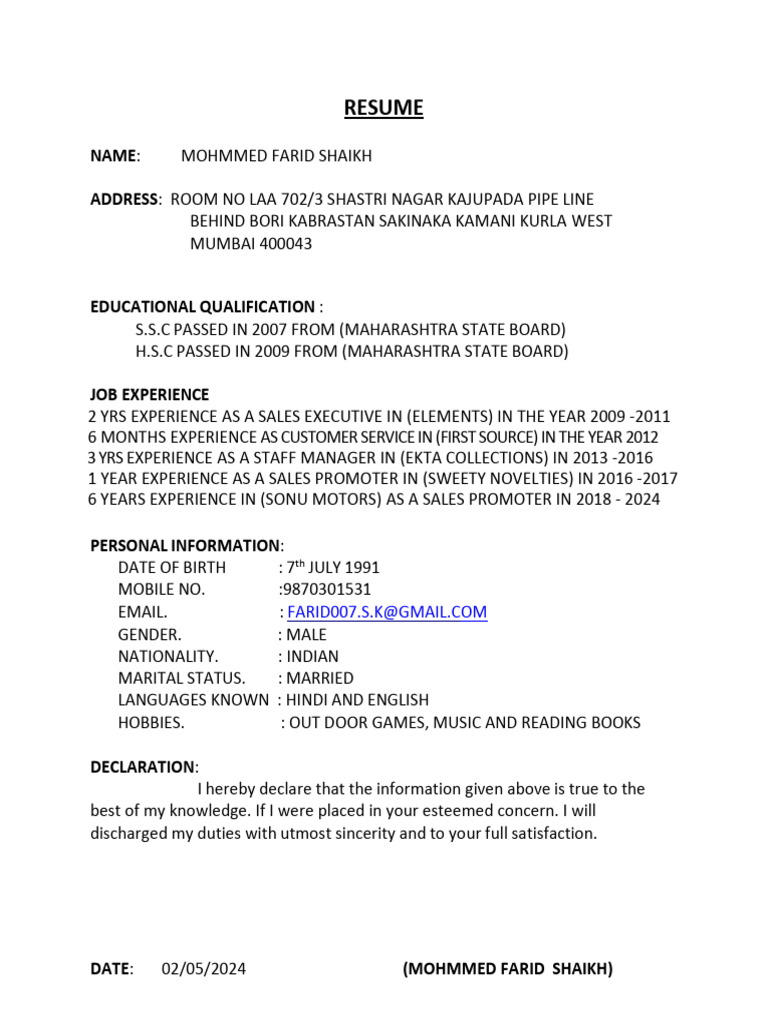 Farid Resume | PDF