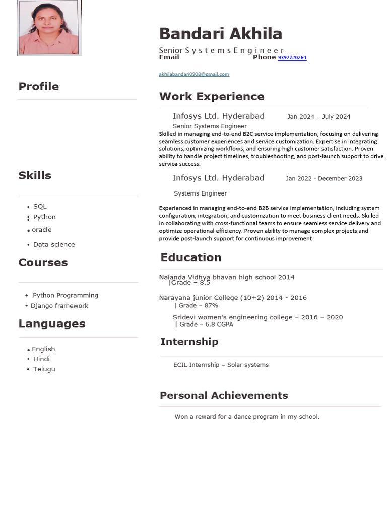 Bandari Akhila Resume - Data Science | PDF | Information Technology ...