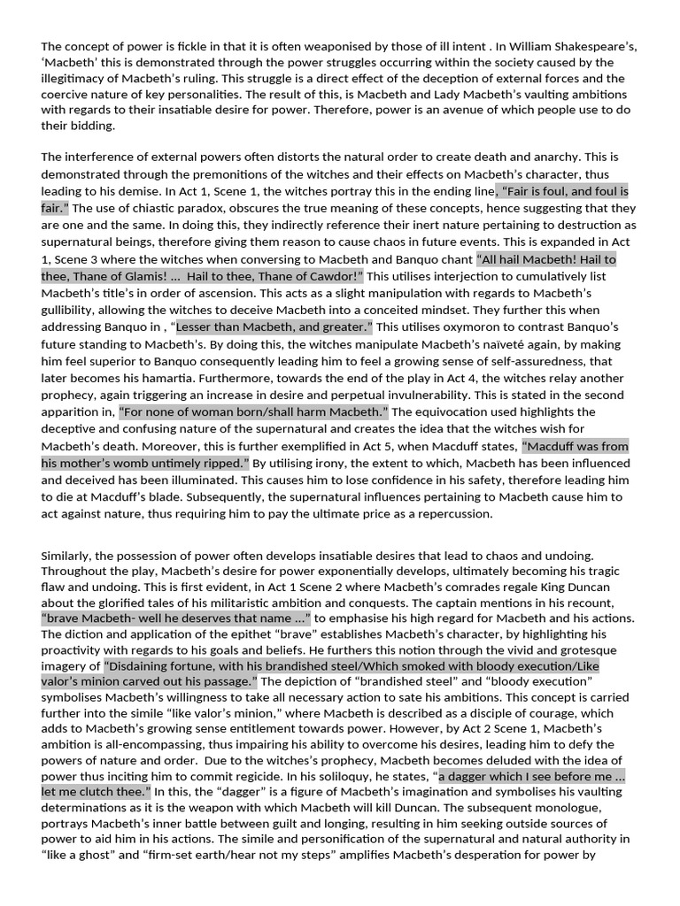The Concept of Power Is Fickle in That It Is Often Weaponised by Those of Ill Intent | PDF ...