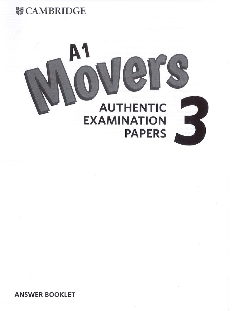 Movers 3 2019 Answer Booklet | PDF