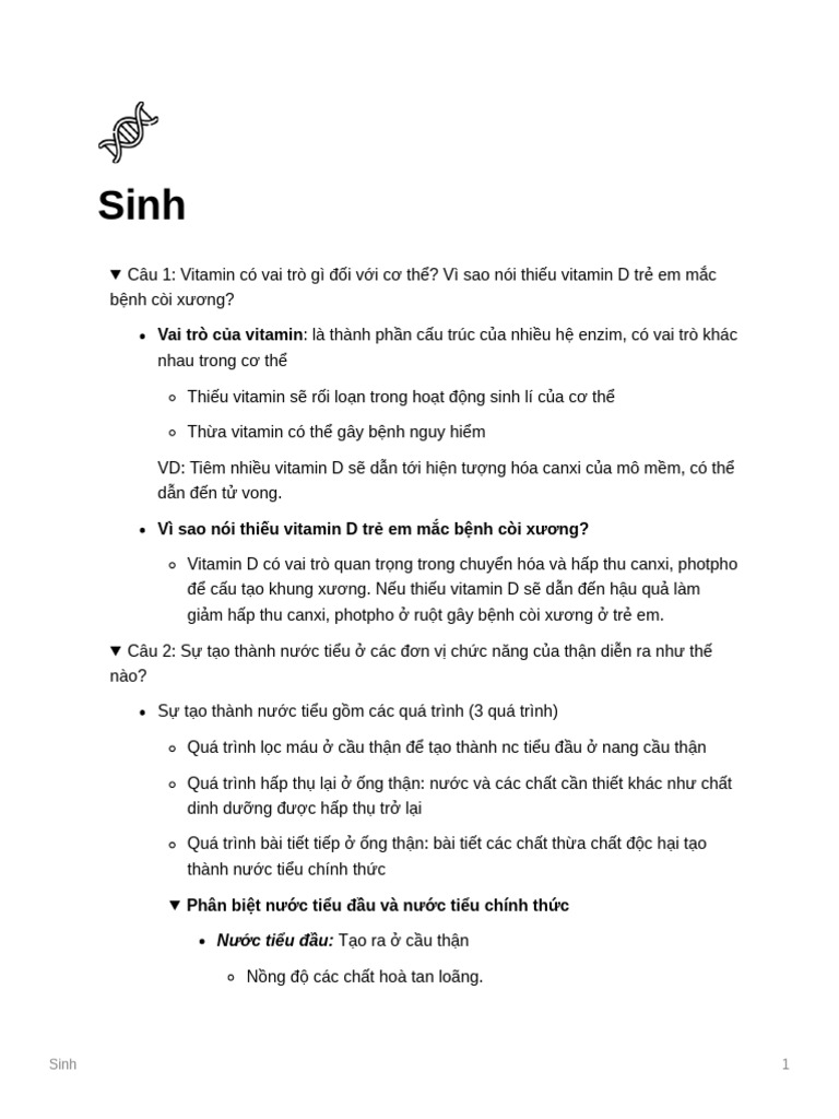 Sinh Gi A HK II | PDF