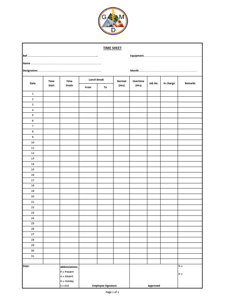 Time Sheet | PDF
