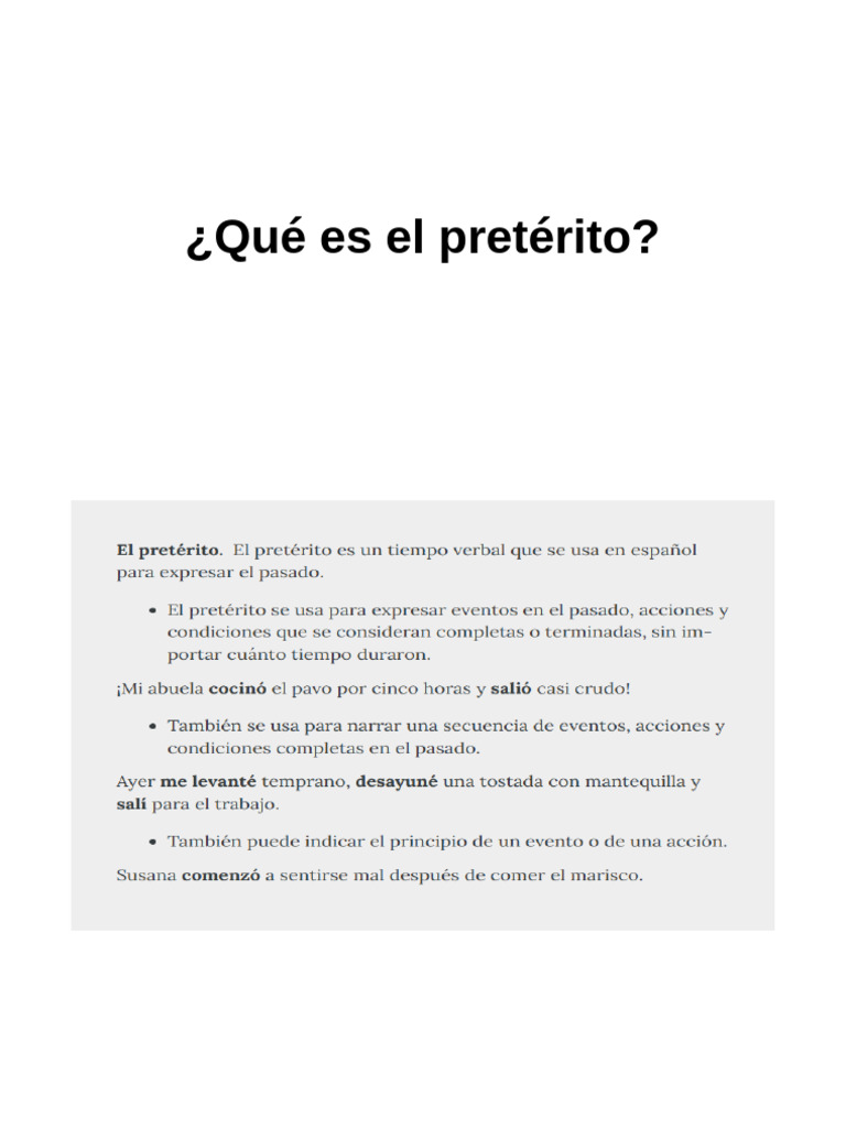 Qué Es El Pretérito | PDF | Verbo | Lingüística