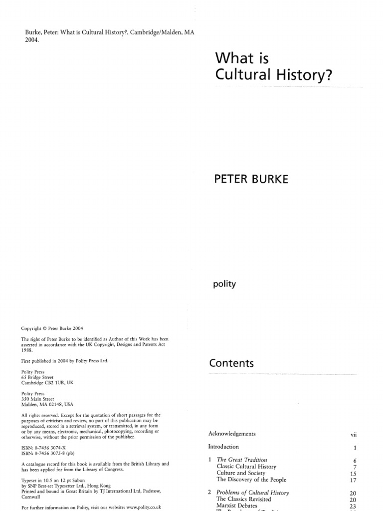 Burke - What Is Cultural History | PDF