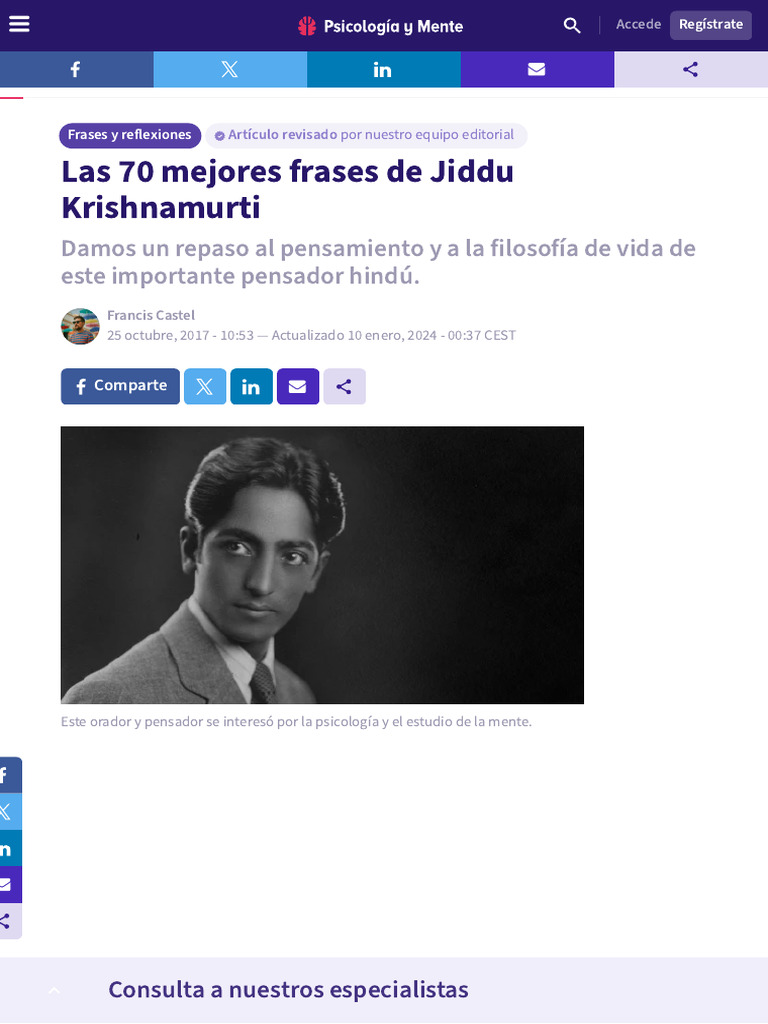 Las 70 Mejores Frases de Jiddu Krishnamurti | PDF | Amor | Felicidad