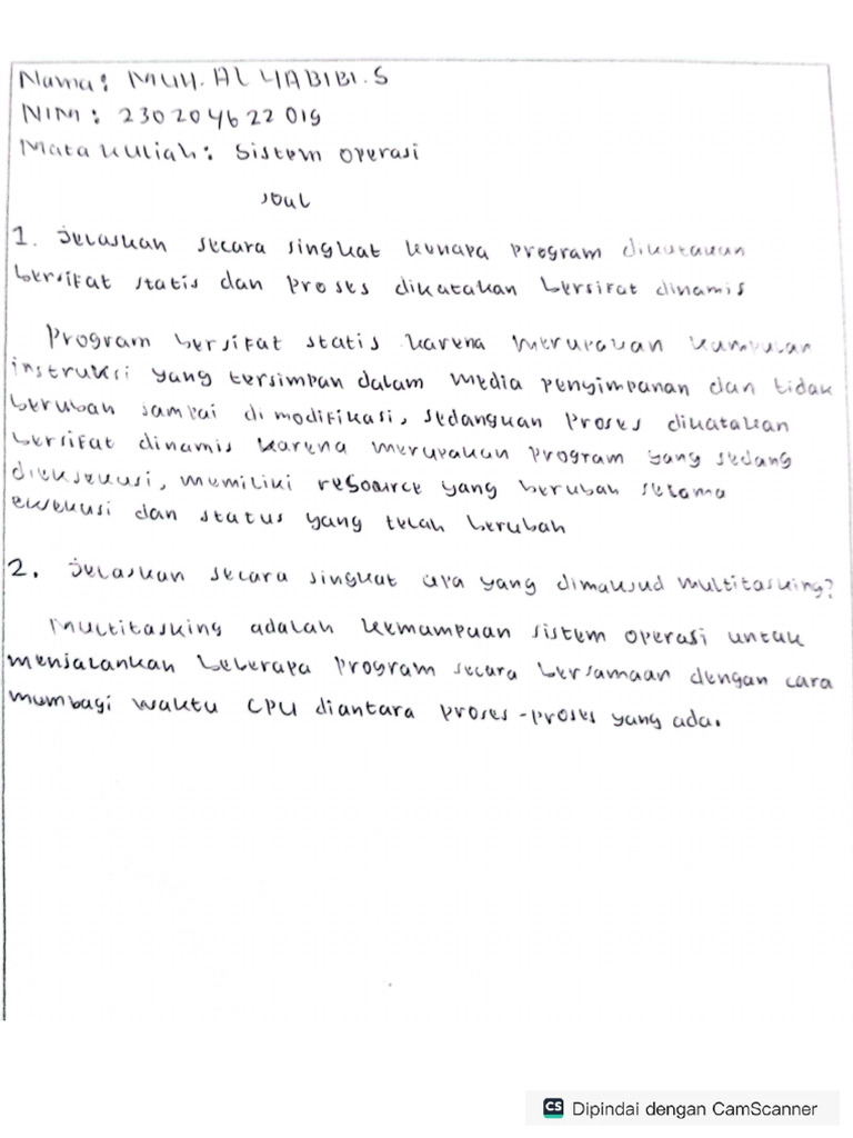 Tugas Pertemuan 3 Sistem Operasi | PDF