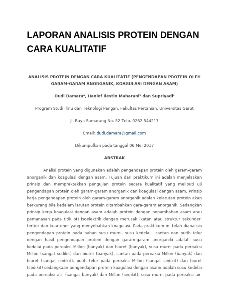 Analisis Kualitatif Protein Pangan | PDF